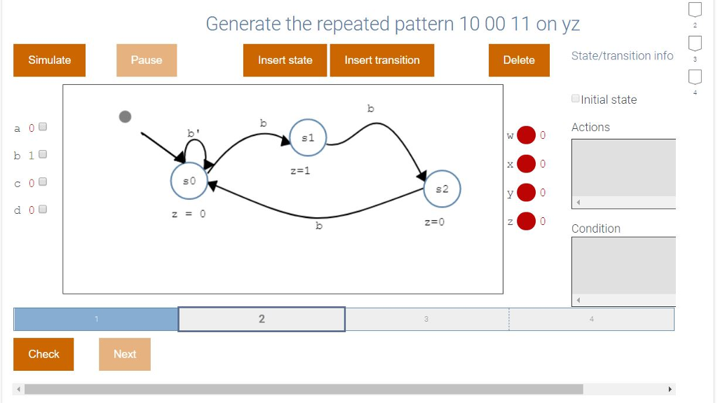 Solved Generate the repeated pattern 1000 11 on yz Simulate | Chegg.com