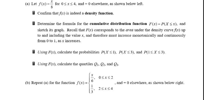 Solved Let f(x) = x/8 for 0 lessthanorequalto x | Chegg.com