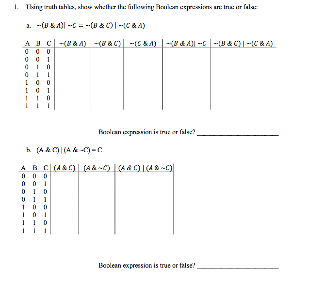 Solved Using truth tables, show whether the following | Chegg.com