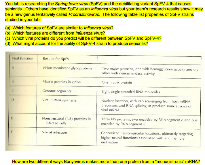 senioritis. Others have identified SpFV as an | Chegg.com