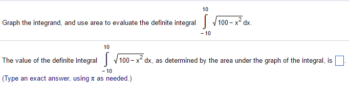 Solved Graph the? integrand, and use area to evaluate the | Chegg.com Solved Graph the? integrand, and use area to evaluate the | Chegg.com