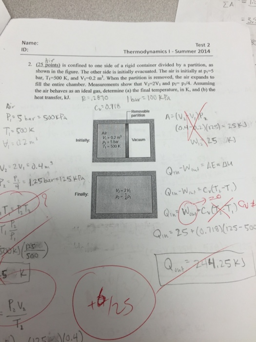 Solved Is confined to one side of a rigid container divided | Chegg.com