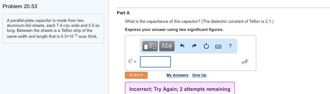 Solved: A Parallel-plate Capacitor Is Made From Two Alumin... | Chegg.com