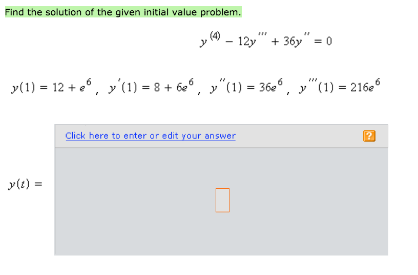 Solved Find the solution of the given initial value problem. | Chegg.com