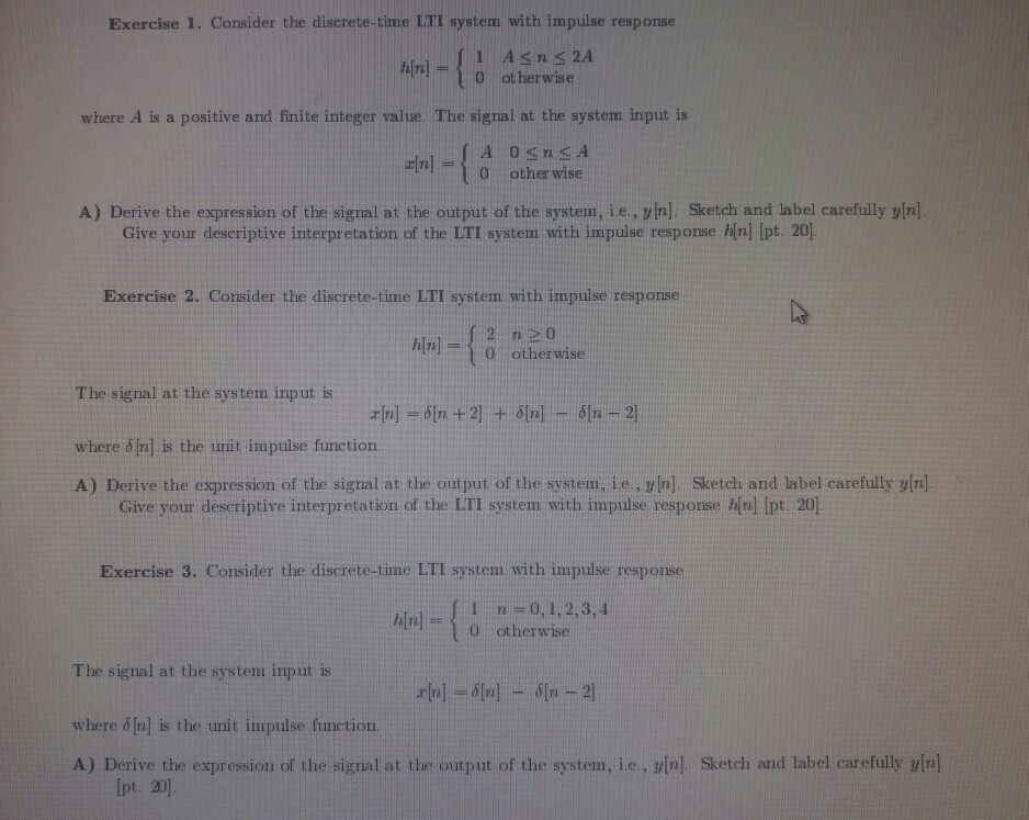 Solved Exercise 1. Consider the discrete-time LTI system | Chegg.com