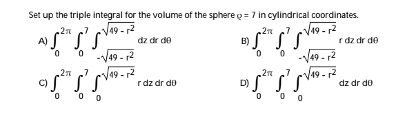 Solved Set up the triple integral for the volume of the | Chegg.com