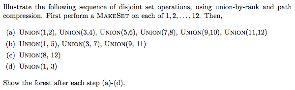 Solved Illustrate the following sequence of disjoint set | Chegg.com