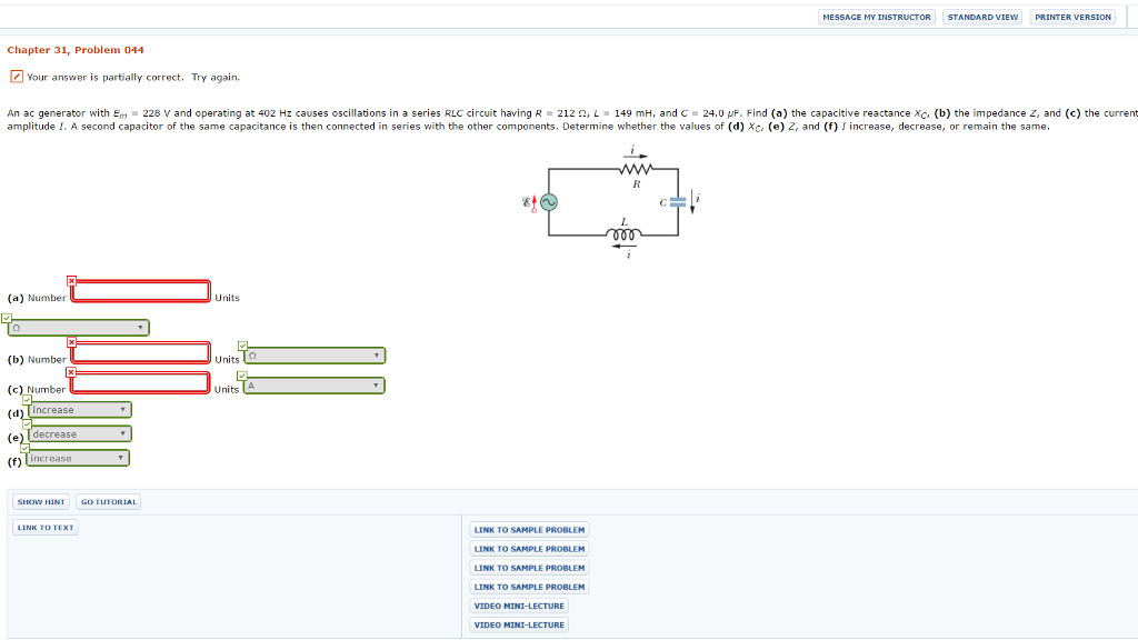 Solved An ac generator with E_m = 228 V and operating at 402 | Chegg.com