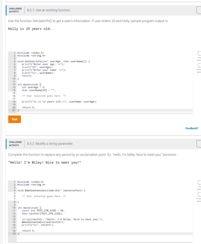 Solved CTI8.3.1: Use an existing function. Use the function | Chegg.com