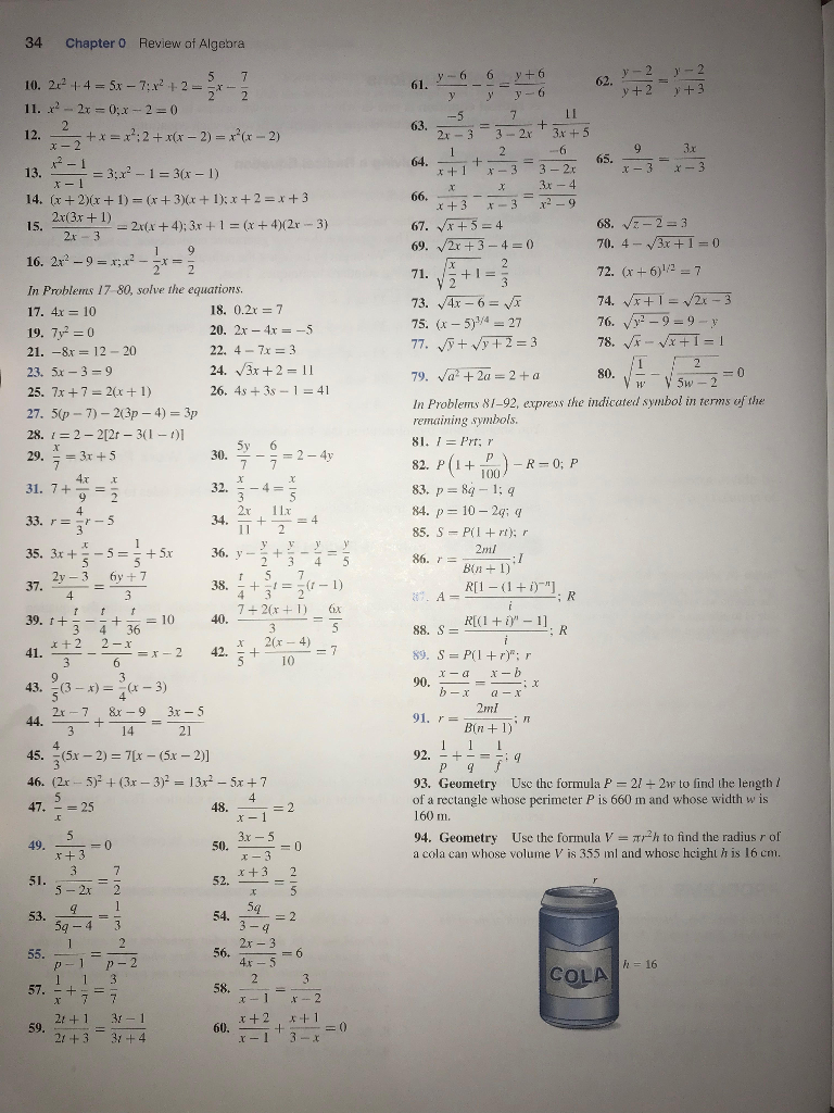 Solved 34 Chapter 0 Review of Algebra 10, 2c2 +4=5x-2x2 + 2 | Chegg.com