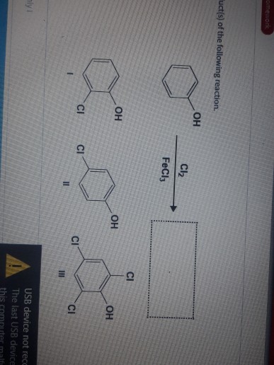 Solved uct(s) of the following reaction. OH Cl2 FeCl3 CI OH | Chegg.com