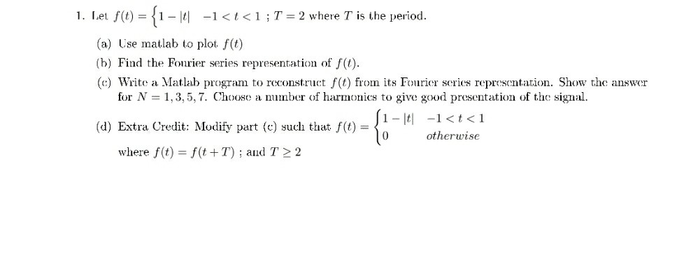 Solved 1. let f(t) 1-리 -1