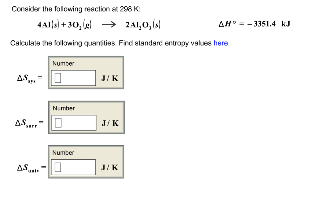 Solved Consider the following reaction at 298 K: 4Al(s) + | Chegg.com