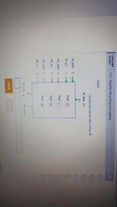 A 56 1. Registerfile wrting and reading ACTIVITY | Chegg.com