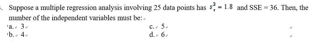 Solved Suppose a multiple regression analysis involving 25 | Chegg.com