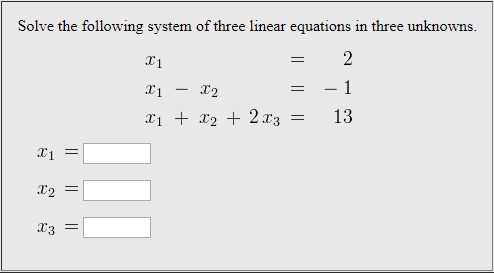 Solved Solve the following system of three linear equations | Chegg.com