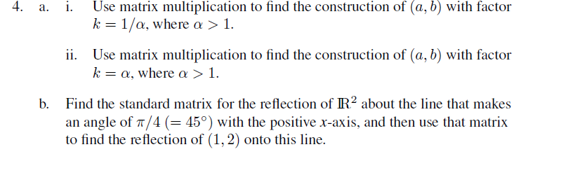 Solved 4. a. i. Use matrix multiplication to find the | Chegg.com