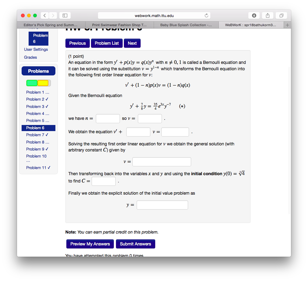 Solved webwork.math.ttu.edu 山 Editor's Pick Spring and Summ | Chegg.com