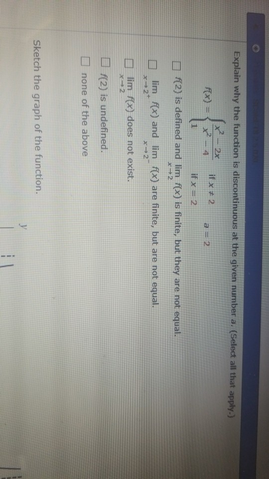 Solved Explain why the function is discontinuous at the | Chegg.com