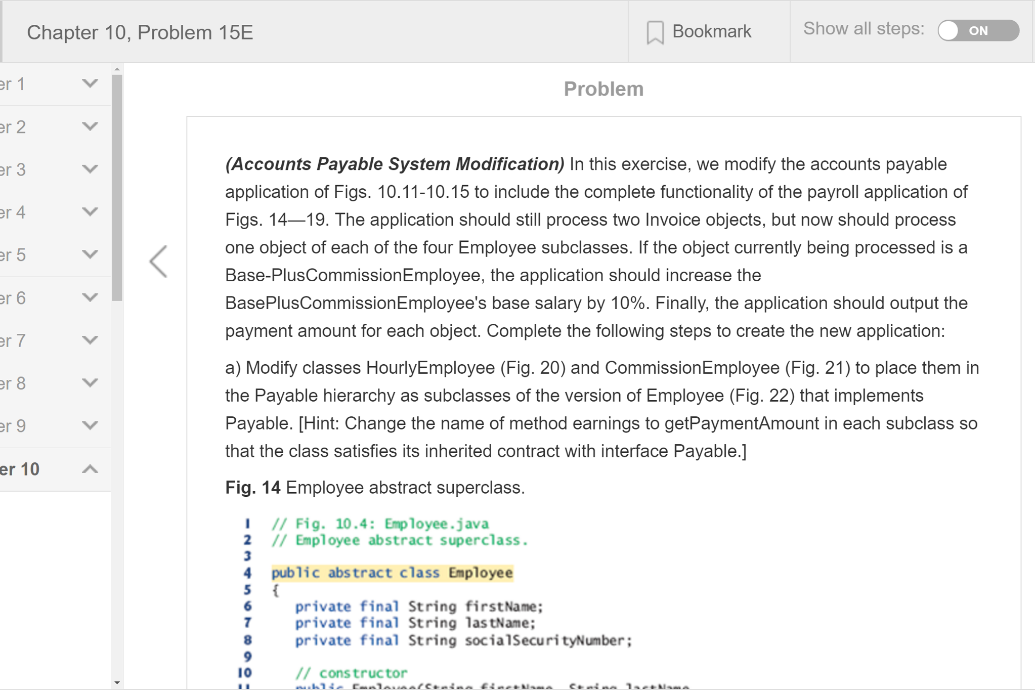 Show all steps Chapter 10, Problem 15E Bookmark ON er | Chegg.com Show all steps Chapter 10, Problem 15E Bookmark ON er | Chegg.com