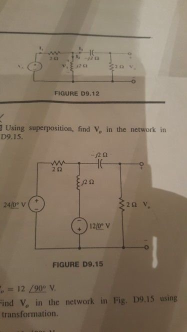 Solved 2Ω FIGURE D9.12 Using superposition, find Vo in the | Chegg.com