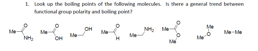 Solved Look up the boiling points of the following | Chegg.com
