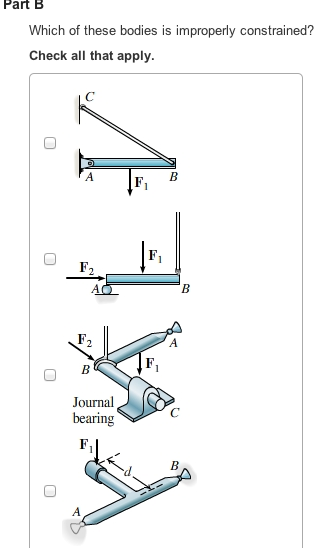 Solved Which of these bodies is improperly constrained? | Chegg.com