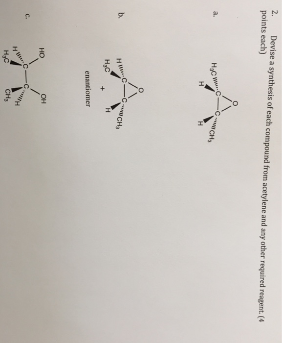 Solved Devise a synthesis of each compound from acetylene | Chegg.com