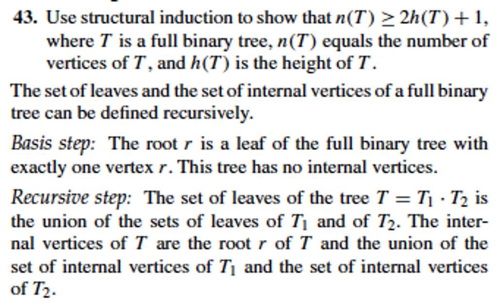 Solved Use structural induction to show that n(T) | Chegg.com
