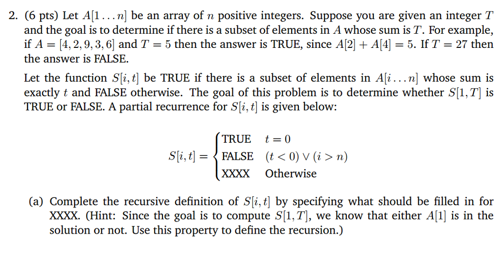 Solved Let A 1 N Be An Array Of N Positive Integers 