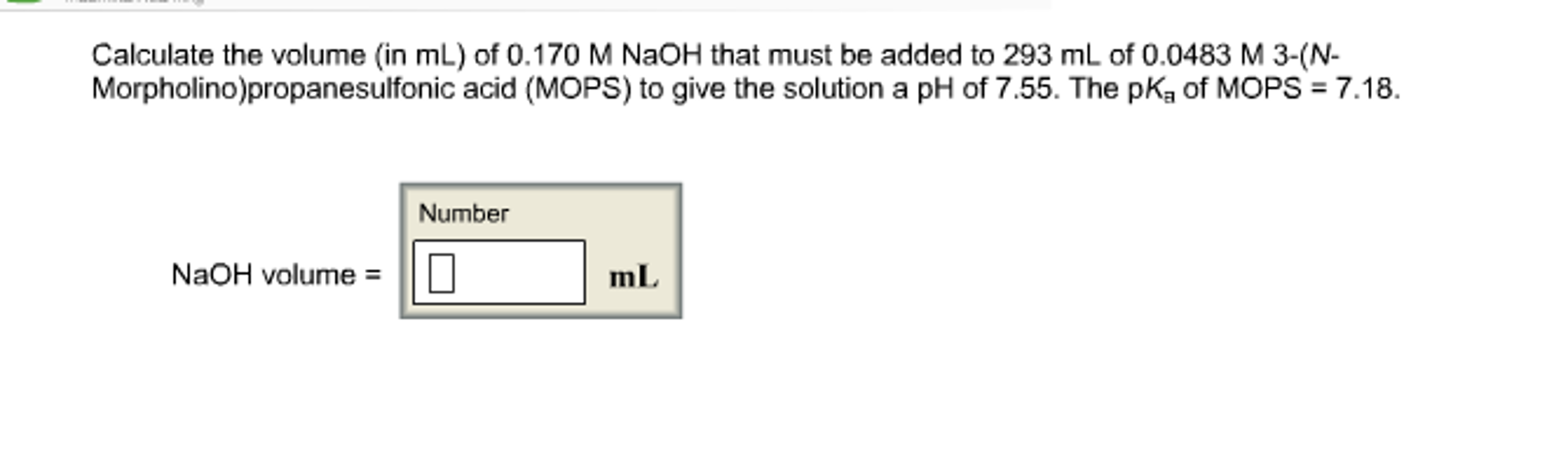 Solved: Calculate The Volume (in ML) Of 0.170 M NaOH That ... | Chegg.com