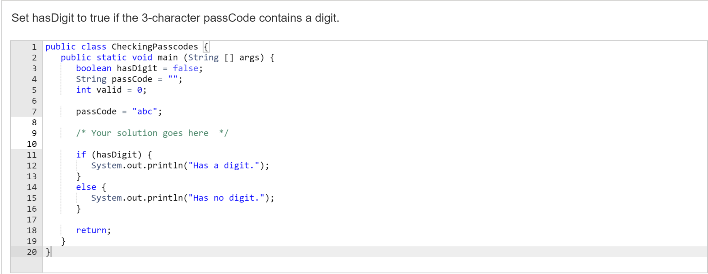 Solved Public Class Checking Passcodes Public Static Void