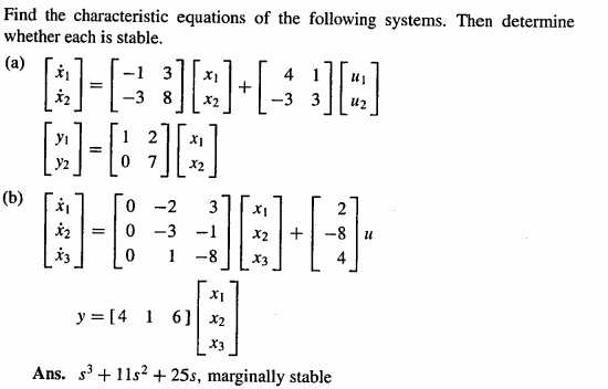 Solved Find the characteristic equations of the following | Chegg.com