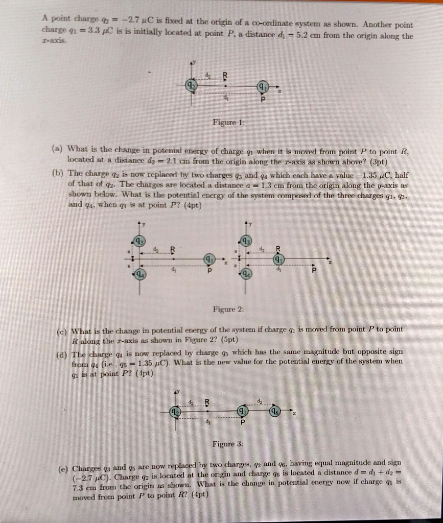 Solved A point charge q2 = ?2.7 µC is fixed at the origin of | Chegg.com