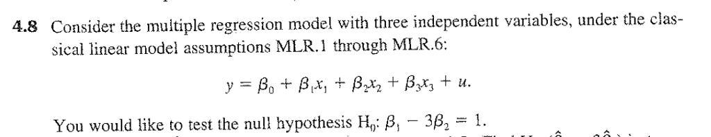 4.8 Consider the multiple regression model with three | Chegg.com