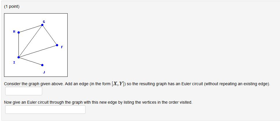 Solved 1 Point Consider The Graph Given Above Add An Edge