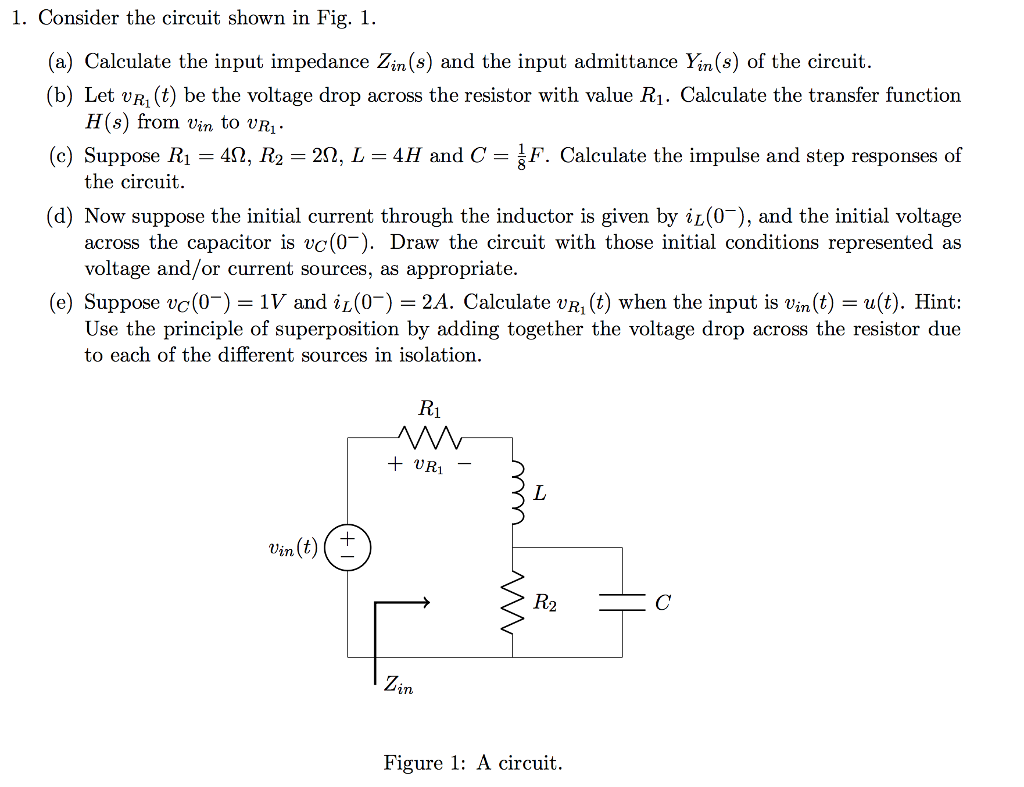 Solved Consider the circuit shown in Fig. 1. (A) Let vR1 | Chegg.com