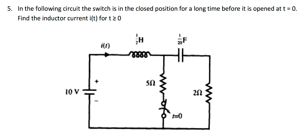 Solved In the following circuit the switch is in the closed | Chegg.com
