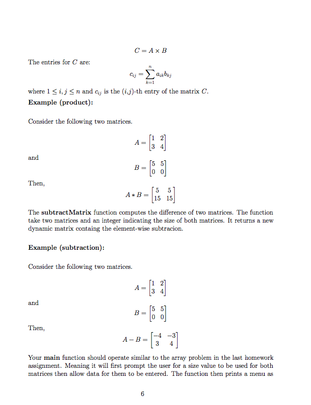 Solved 2. Matrix Utilities (matrix utils.c) A dynamic | Chegg.com