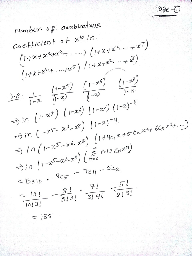 Solved Determine the number of 10-combinations of the | Chegg.com