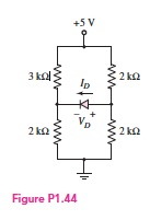 (Solved) - Consider the circuit shown in Figure P1.44. Determine the diode... (1 Answer ...