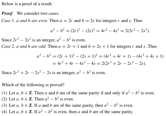 Solved Below is a proof of a result Proof We consider two | Chegg.com