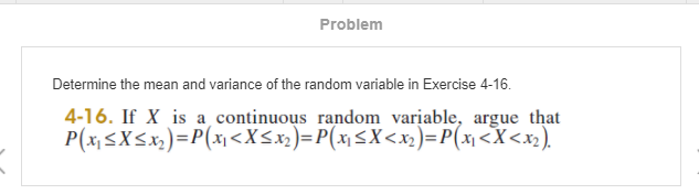 Problemm Determine the mean and variance of the | Chegg.com