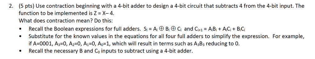 Solved 2 5 Pts Use Contraction Beginning With A 4 Bit