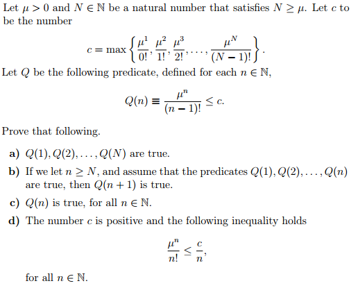 Solved Let mu > 0 and N epsilon N be a natural number that | Chegg.com