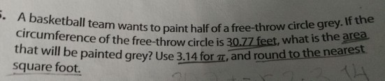 Solved A basketball team circumference of the free-throw | Chegg.com