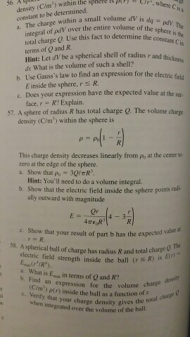 Solved The charge within a small volume dV is dq = pdV. The | Chegg.com