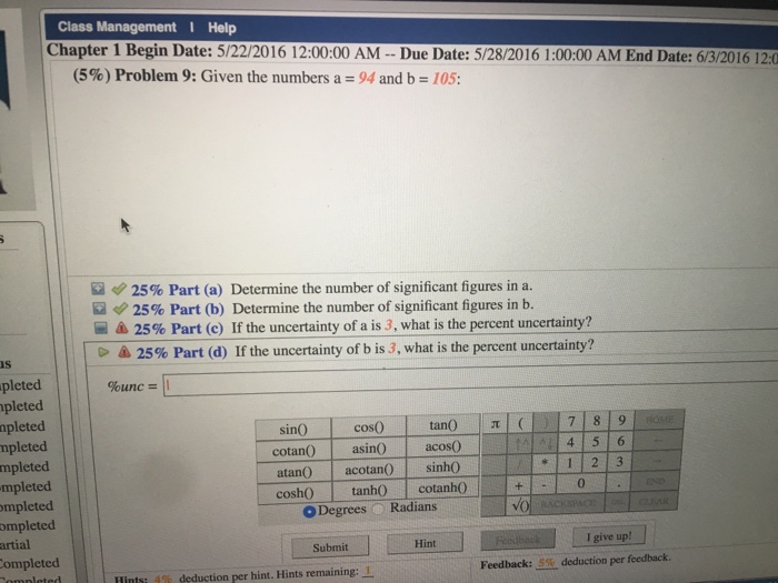 Solved Given the numbers a = 94 and b = 105 Determine the | Chegg.com