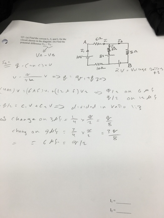 Solved Find the current I3, I2 and I3 for the circuit shown | Chegg.com