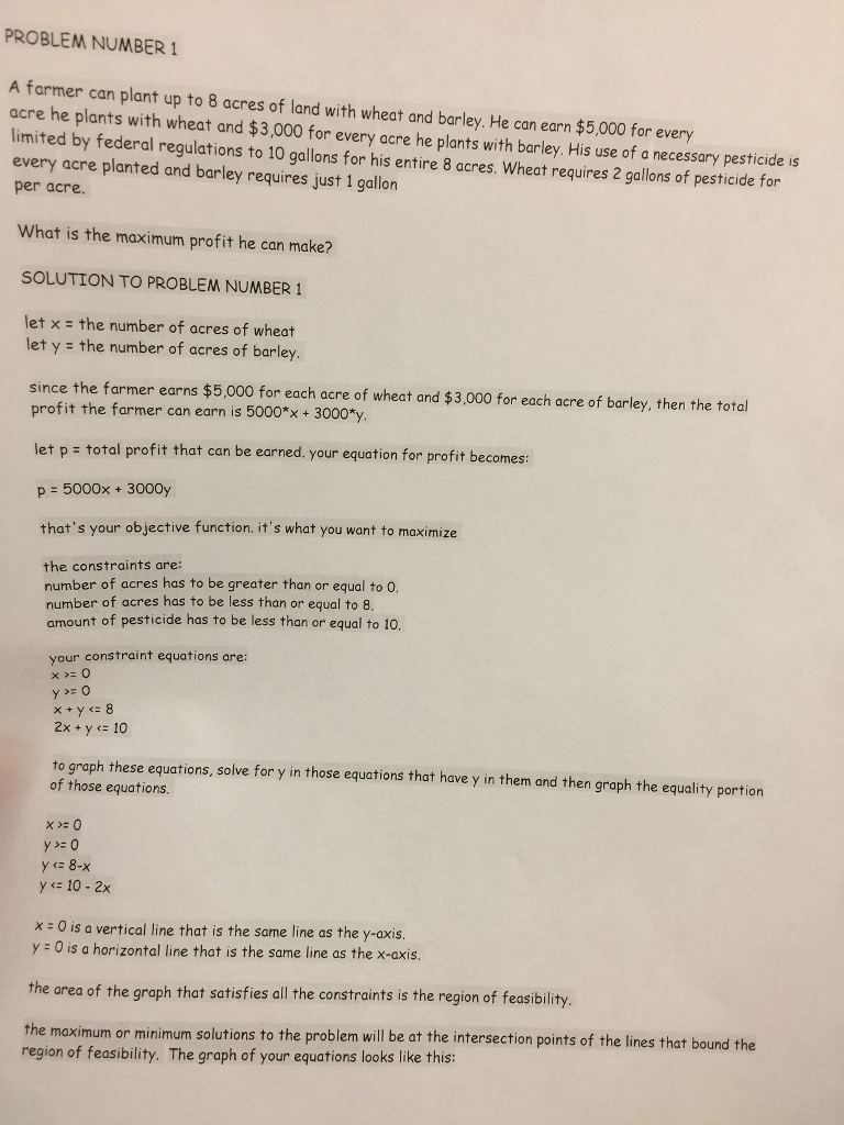 Solved PROBLEM NUMBER 1 A farmer can plant up to 8 acres of | Chegg.com